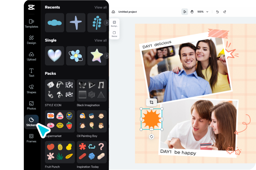 Customizable Love Photo Collage - Online Free Graphics Editor