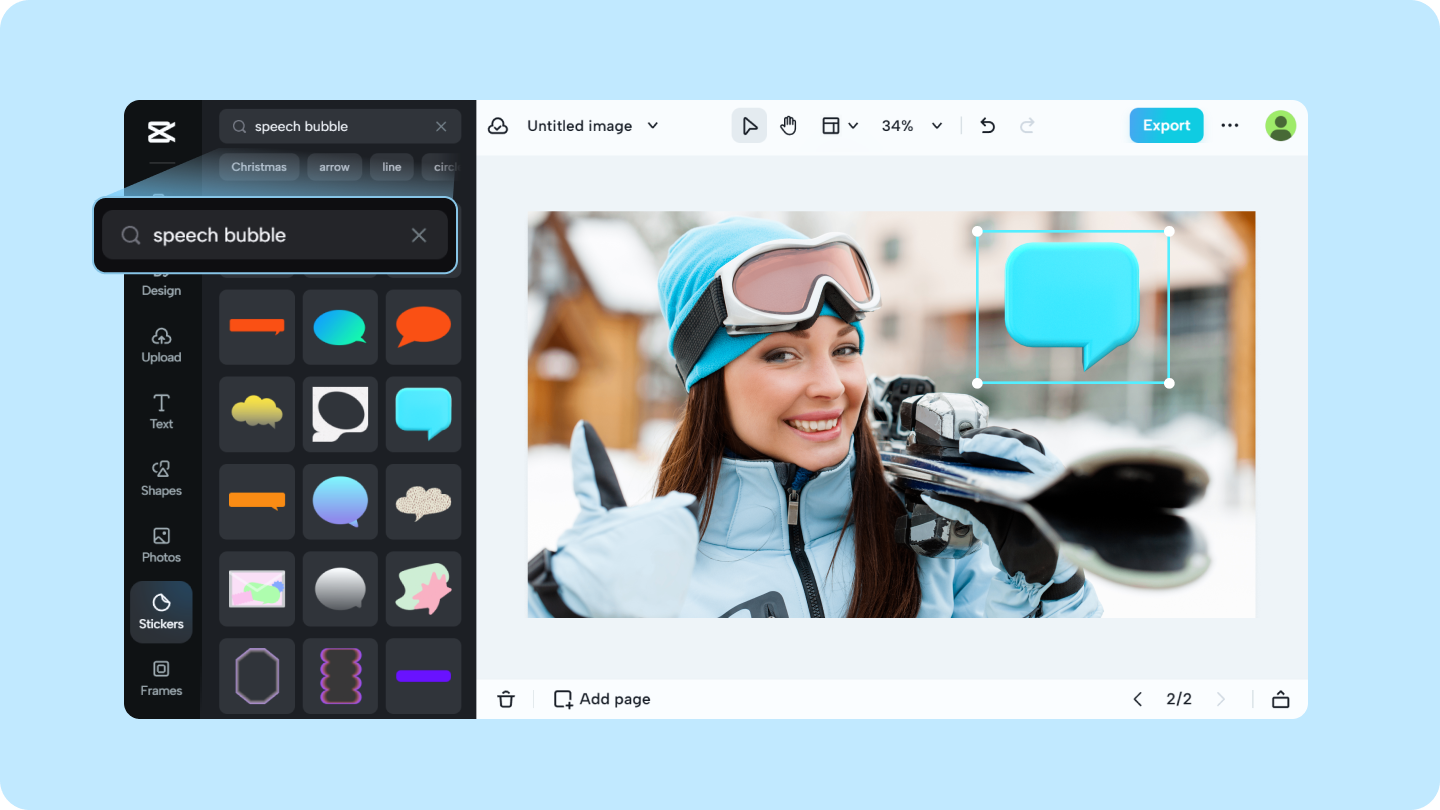 Add Speech Bubble To Photo With CapCut Online For Free